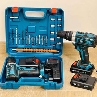 Trapano a mano senza fili 2 batterie Set per caric