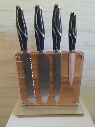 Ceppo con 4 coltelli professionali