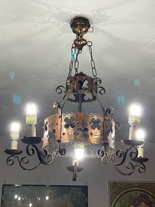 Lampadario in rame vintage