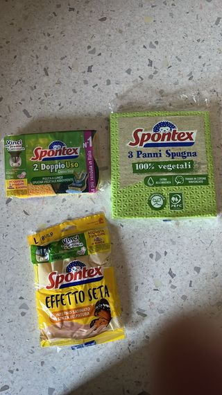 Spontex kit pulizia spugne panni guanti