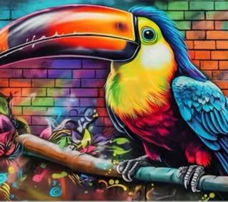 quadro tucano street art colotata graffiti