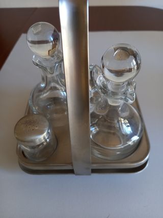 Sale pepe olio aceto in vetro con porta ampolline