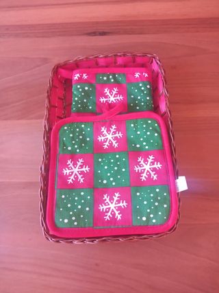 Presina natalizia e guanto da forno