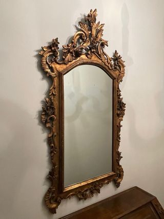 Specchio cornice dorata  a fiori