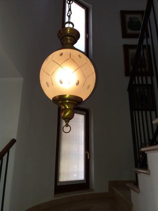 LAMPADARIO  VETRO E BRONZO