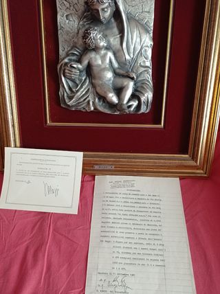 Quadro Maternità opera d'arte argento