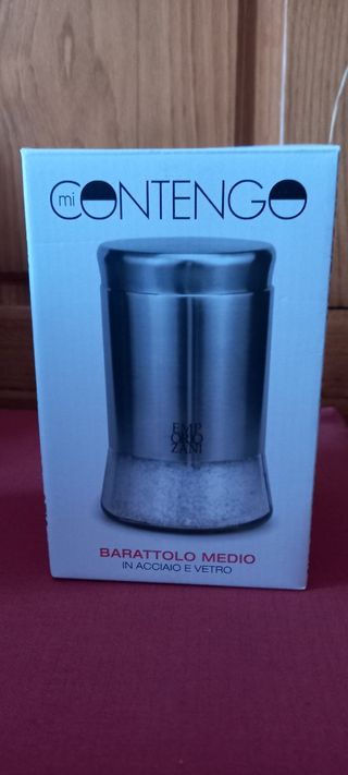 Barattolo medio in acciaio e vetro