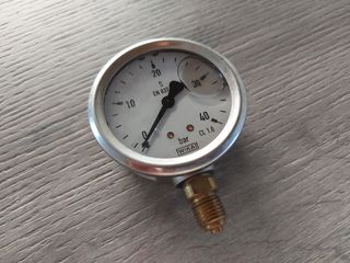 Manometro d.63 0-40 bar 1/4 rad. Inox glicerina