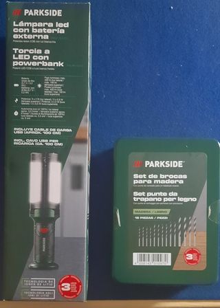 Parkside - Lampada Led + Punte legno