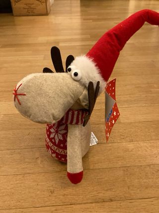 Renna ferma porta natalizia 25 cm