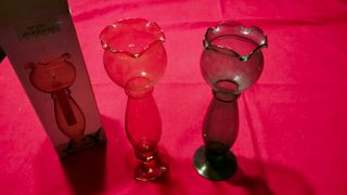 Porta candela in vetro soffiato