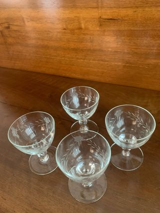 Cinque bicchieri in cristallo anni 40