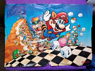 POSTER VINTAGE SUPER MARIO BROS 3 NES AÑO 1991 de segunda mano por 79,9 ...