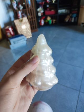 Candela natalizia albero bianco