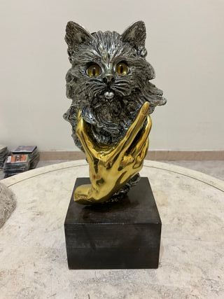 statua gatto in argento 925 numerata 200GR