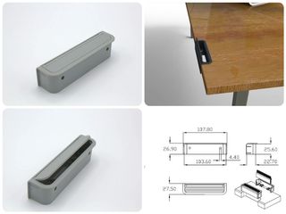 Passacavo montaggio bordo tavolo pannello TV