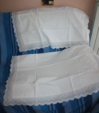 Lenzuolo matrimoniale e 2 federe con pizzo Sangall