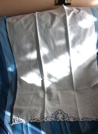 2 Asciugamani vintage in cotone con ricamo