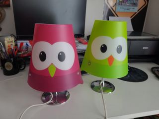 2 Lampade per comodino gufetti