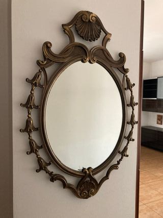 specchio ovale bronzo