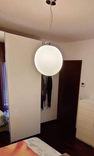 Lampadario sfera vetro bianco design