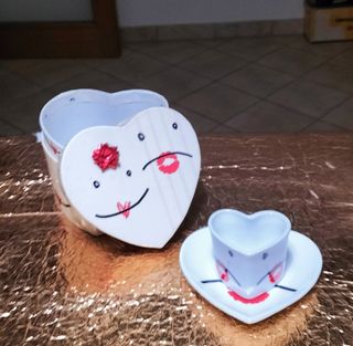 Tazzina con piattino a forma di cuore