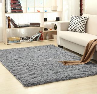 Tappeto Pelo Soggiorno 160 x 230 cm grigio lungo