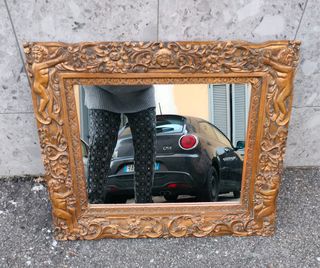 Specchio vintage con cornice in legno