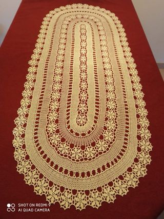 Corsia ecru vintage all’uncinetto anni 70