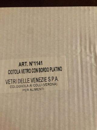 piatti fondi vetro con bordo in platino