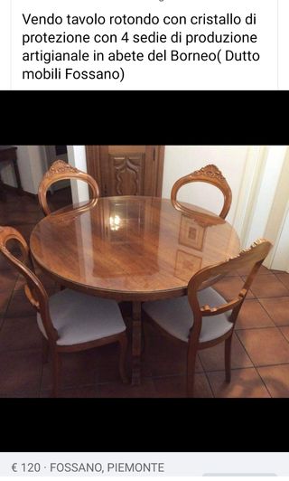 Tavolo Rotondo con 4 sedie