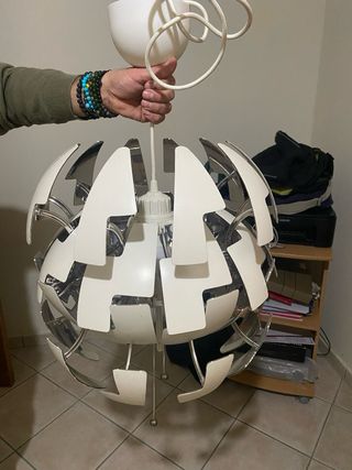 Lampade ikea a sospensione, bianco/color argento