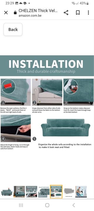 Copridivano Chelzen in Velluto 3 posti