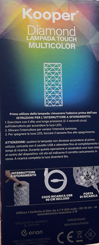Lampada touch multicolor