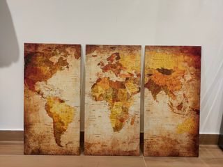 Quadro stampa su tela planisfero