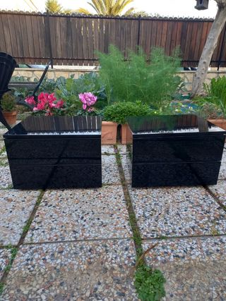 Set 2 comodini neri lucidi a specchio