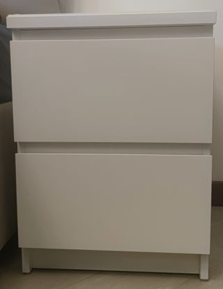 Comodini x2 Malm Ikea con piano in vetro