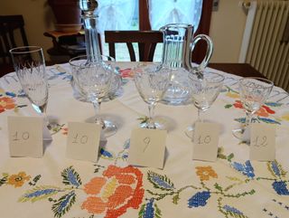 Servizio bicchieri e caraffe cristallo