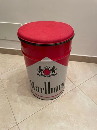 Bidone Pouf Anni 70 Vintage Marlboro Camel