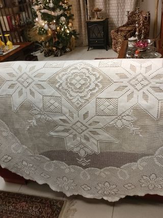 Vintage tovaglia rotonda anni 60
