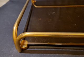 Vassoio in vetro e ottone Art decò