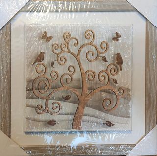 Quadro Albero dorato con cornice - Ceramiche da co