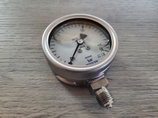 Manometro Inox d.63 0-16 bar Wika con glicerina