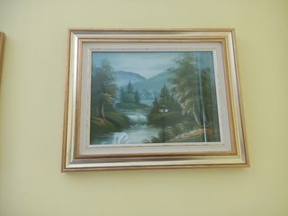Quadro cascata olio su tela