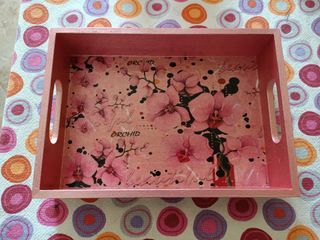 Vassoio decoupage orchidee