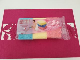 Set 3 spugne da bagno mai usate