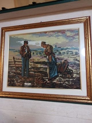 Quadro ricamo mezzo punto "le mondine"