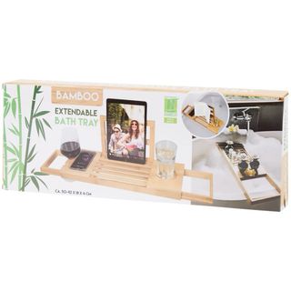 mensola in bambú per vasca da bagno