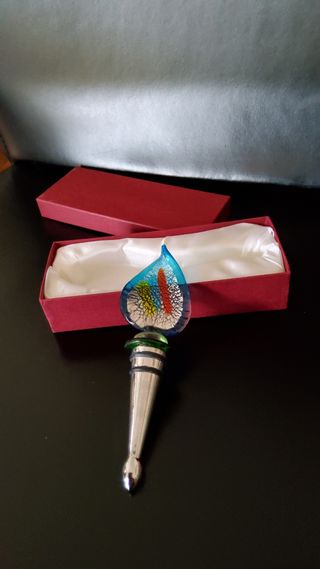 Tappo elegante acciaio e vetro murano