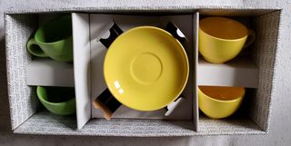 Set 4 tazzine caffè cappuccino colorate